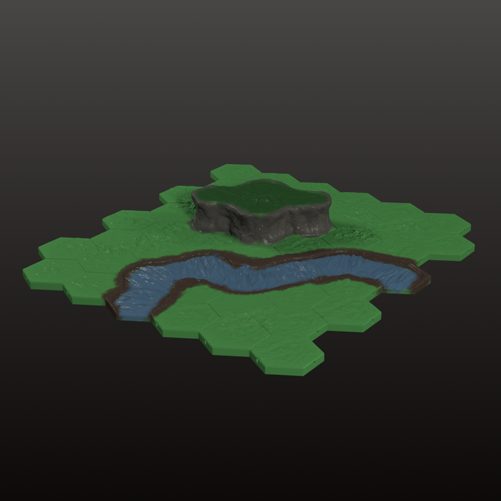 3D Printable 6mm Scale Hex Terrain Tile System - Set of 12 Tiles ...