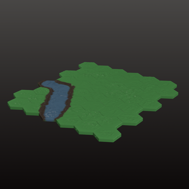 3D Printable 6mm Scale Hex Terrain Tile System - Set of 12 Tiles ...