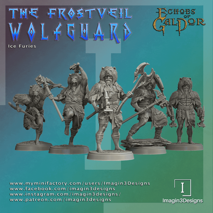 3D Printable The Frostveil Wolfguard COMPLETE SET by Imagin3Designs