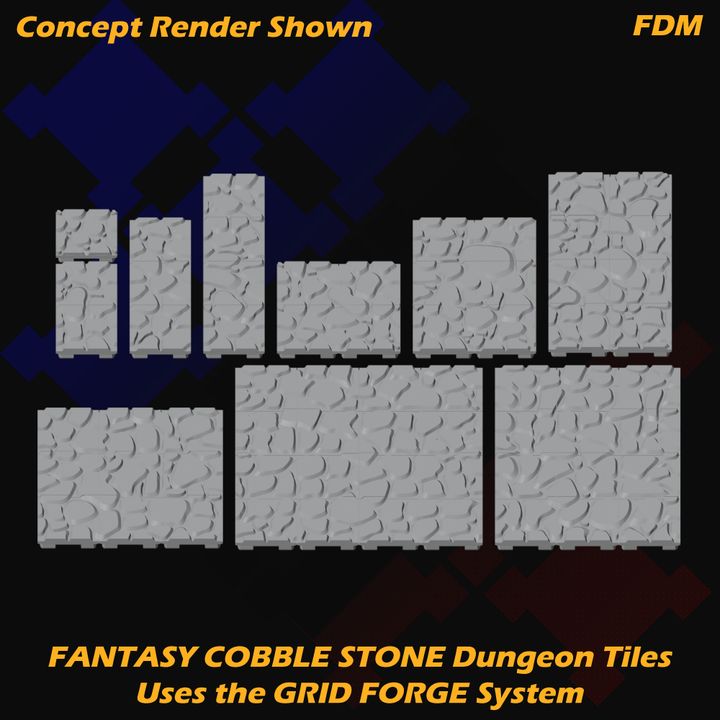 3D Printable Fantasy Cobblestone Dungeon Tiles - Using the GridForge ...