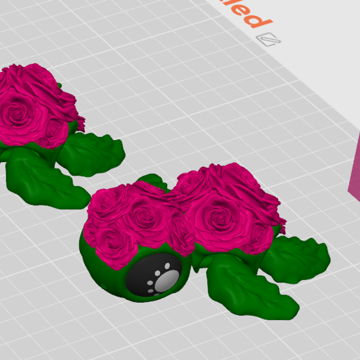 3D Printable Rose and Skull Rose Turtle by Rebel Alicorn Designs