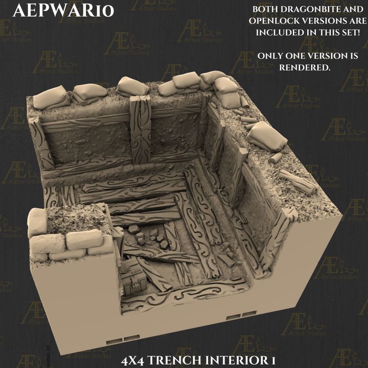 3D Printable AEPWAR10 - Private, First Class Trenches by Aether Studios