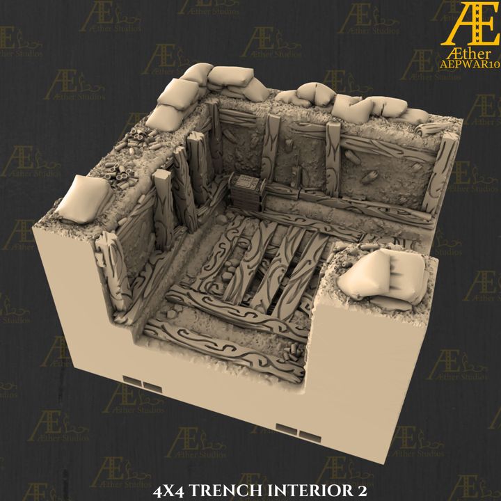 3D Printable AEPWAR10 - Private, First Class Trenches by Aether Studios
