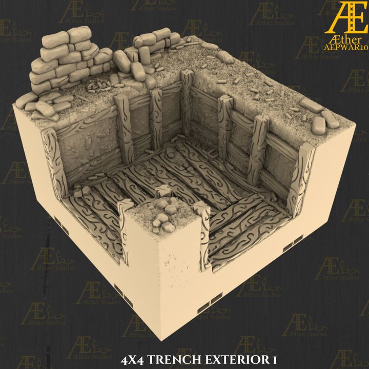 3D Printable AEPWAR10 - Private, First Class Trenches by Aether Studios