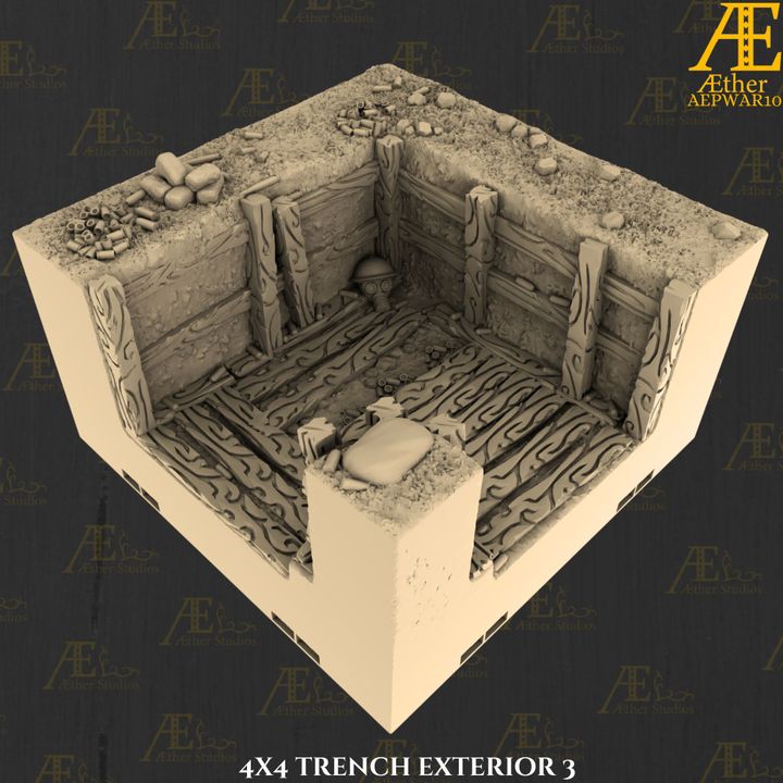 3D Printable AEPWAR10 - Private, First Class Trenches by Aether Studios