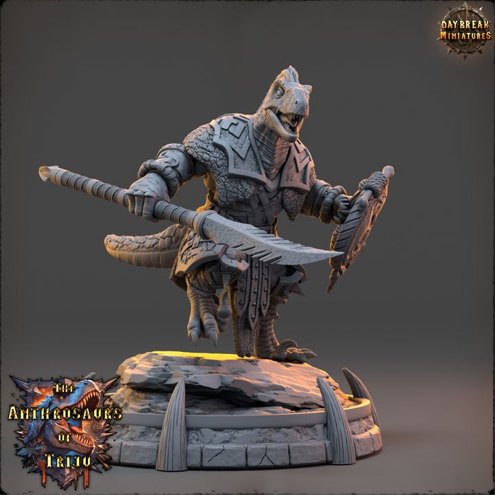 3D Printable Rizza Gekko- The Anthrosaurs of Triju by Daybreak Miniatures