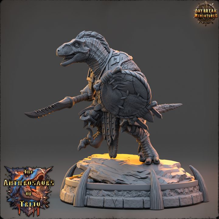 3D Printable Rizza Gekko- The Anthrosaurs of Triju by Daybreak Miniatures