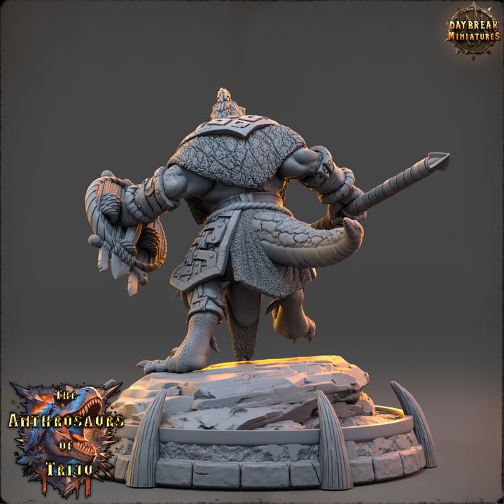 3D Printable Rizza Gekko- The Anthrosaurs of Triju by Daybreak Miniatures