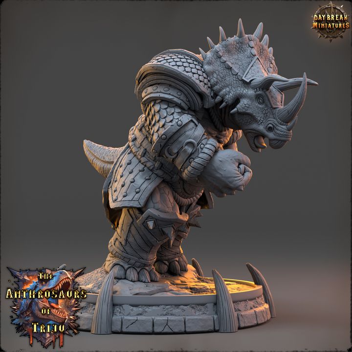 3D Printable Zuund Freke - The Anthrosaurs of Triju by Daybreak Miniatures