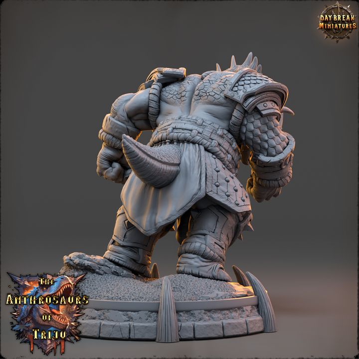 3D Printable Zuund Freke - The Anthrosaurs of Triju by Daybreak Miniatures