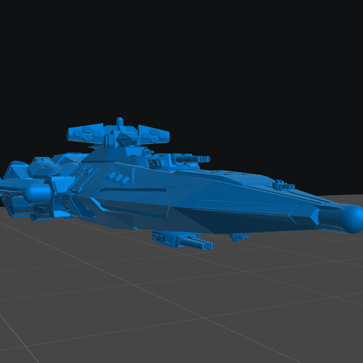3D Printable Falling frontier style cruiser (Railguns) by Carl Woodhall