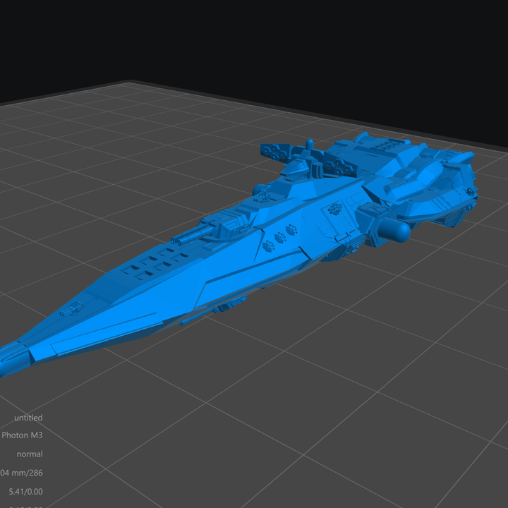 3D Printable Falling frontier style cruiser (Railguns) by Carl Woodhall