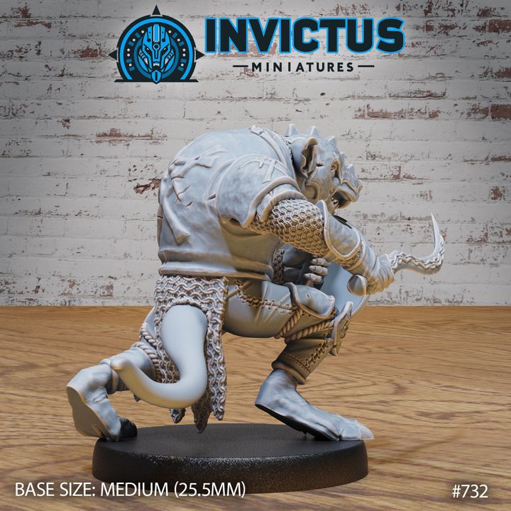 3D Printable Dark Rats Clan Swordsman / Space Rodent Foot Soldier ...