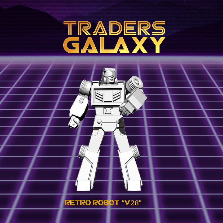 3D Printable Retro Robots - V28 by Traders Galaxy Miniatures and Games