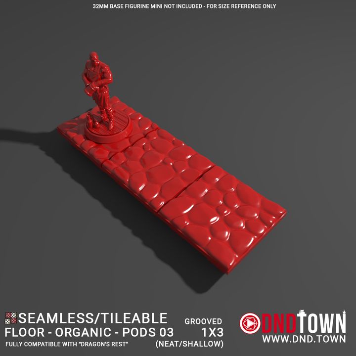 Download 3D Modular Dungeon Tile: Floor - Organic - Alien Pods 03 - 1x3 ...