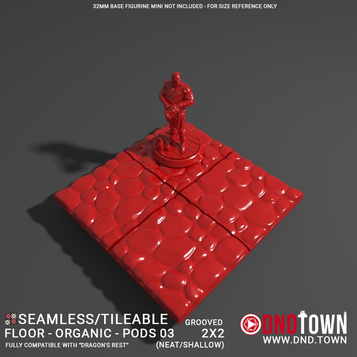 3D Printable 3D Modular Dungeon Tile: Floor - Organic - Alien Pods 03 ...