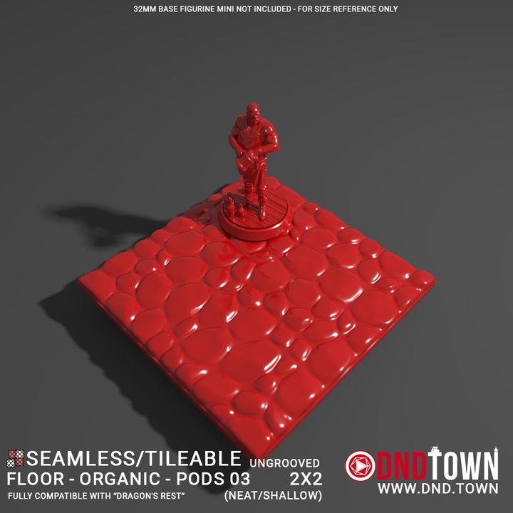 3D Printable 3D Modular Dungeon Tile: Floor - Organic - Alien Pods 03 ...