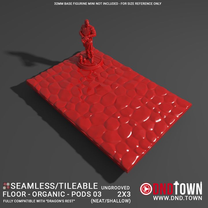 3D Printable 3D Modular Dungeon Tile: Floor - Organic - Alien Pods 03 ...