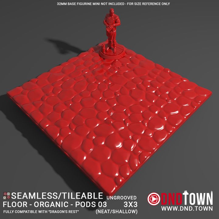 3D Printable 3D Modular Dungeon Tile: Floor - Organic - Alien Pods 03 ...