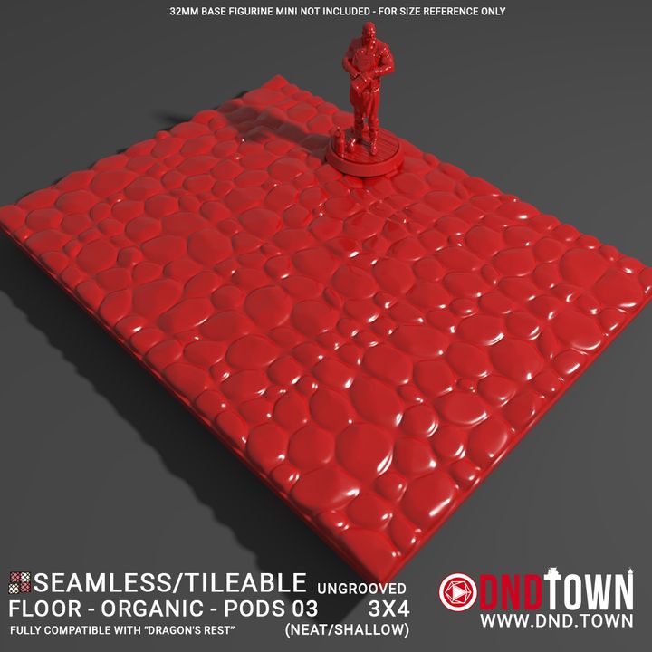 3D Printable 3D Modular Dungeon Tile: Floor - Organic - Alien Pods 03 ...