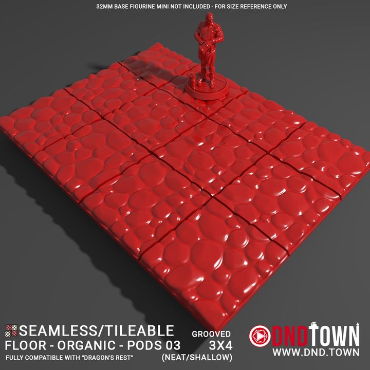 3D Printable 3D Modular Dungeon Tile: Floor - Organic - Alien Pods 03 ...
