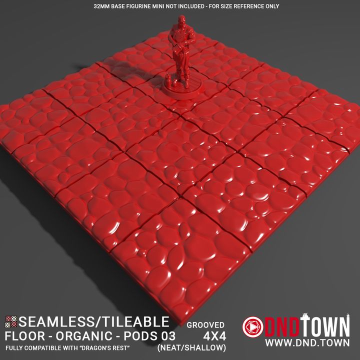 3D Printable 3D Modular Dungeon Tile: Floor - Organic - Alien Pods 03 ...