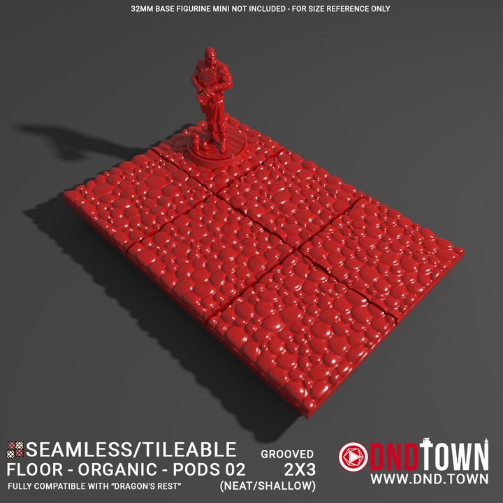 3D Printable 3D Modular Dungeon Tile: Floor - Organic - Alien Pods 02 ...