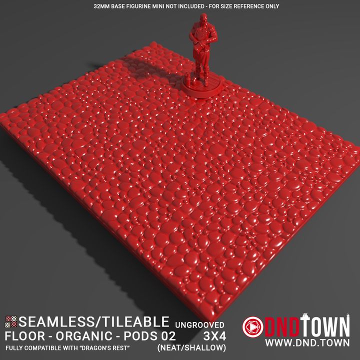 3D Printable 3D Modular Dungeon Tile: Floor - Organic - Alien Pods 02 ...