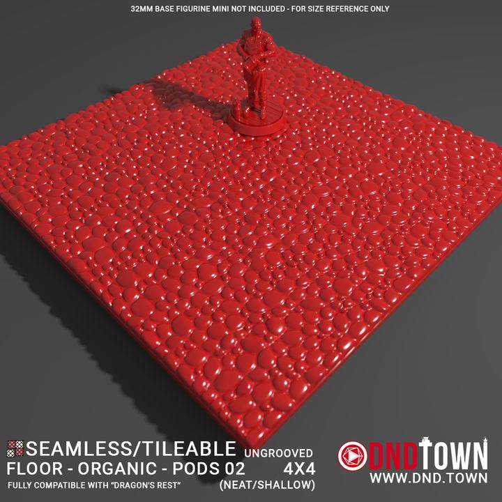 3D Printable 3D Modular Dungeon Tile: Floor - Organic - Alien Pods 02 ...