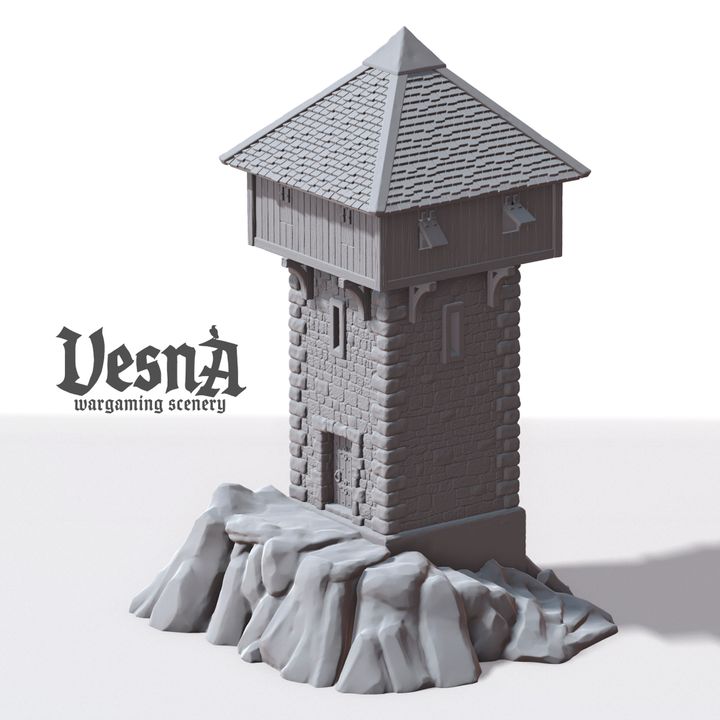 3D Printable MEDIEVAL WATCHTOWER by VESNA SCULPTS