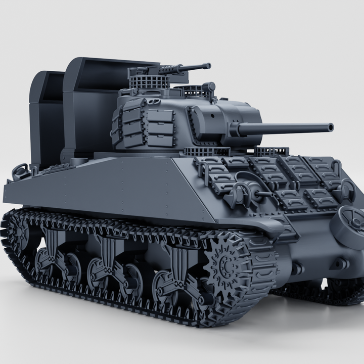 3D Printable Sherman M4A3(75)W “Beelzebub” (US, WW2) by Wargame3d