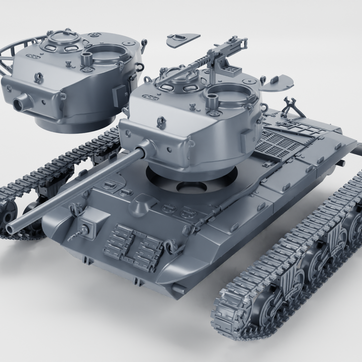 3D Printable T23 Medium Tank (US, WW2) by Wargame3d