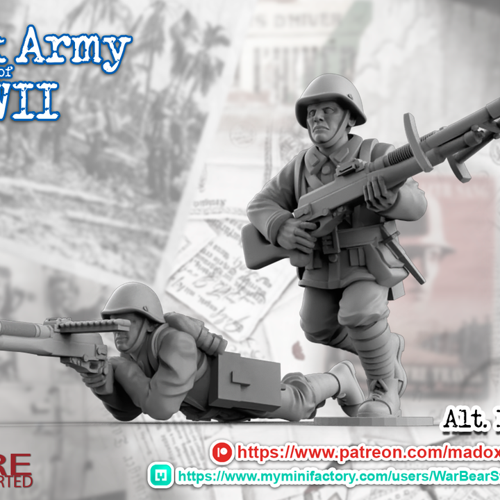 3D Printable WWII Greek alt LMGs by BattleCat Miniatures