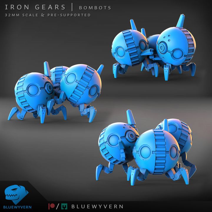 3D Printable Iron Gears - Bombots by BlueWyvern