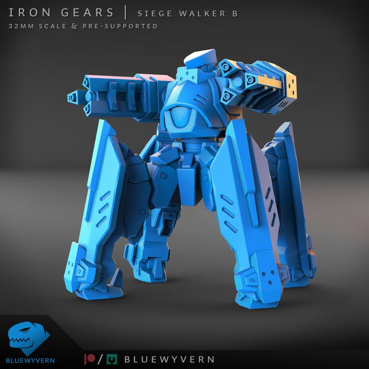 3D Printable Iron Gears - Siege Walker B by BlueWyvern