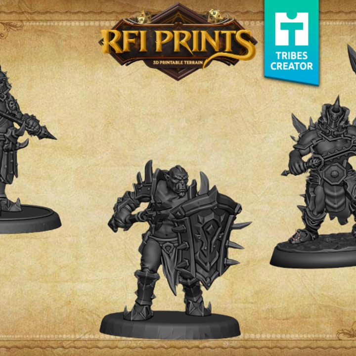 3D Printable Orcs Pack 1 by RFIPRINTS