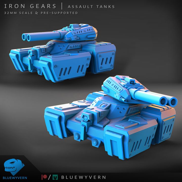 3D Printable Iron Gears - Assault Tanks by BlueWyvern