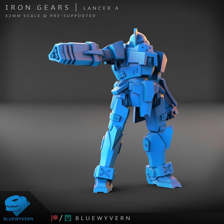 3D Printable Iron Gears - Lancer A by BlueWyvern