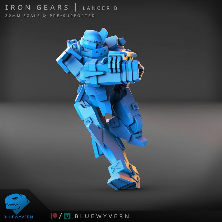 3D Printable Iron Gears - Lancer B by BlueWyvern