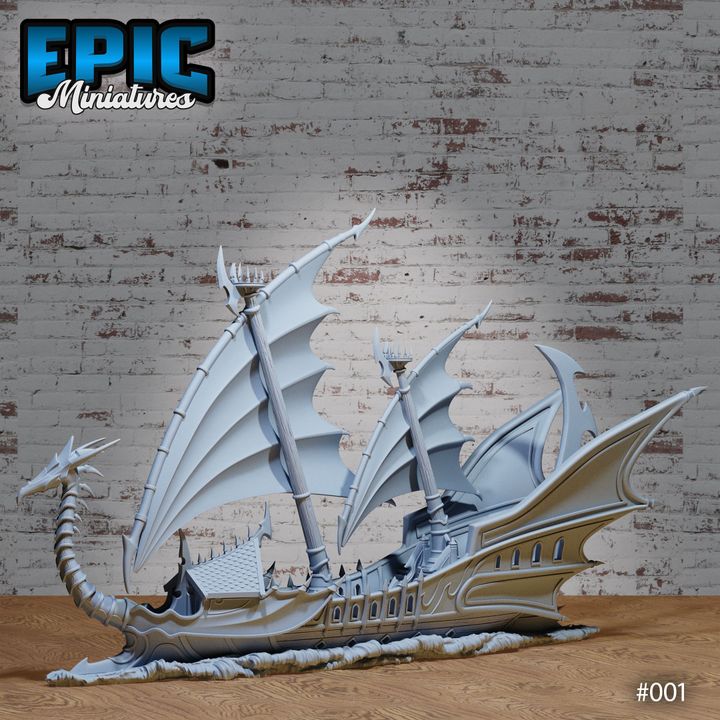 3D Printable Dark Elf Ship - The Crescent / Elven Sailing Vessel ...
