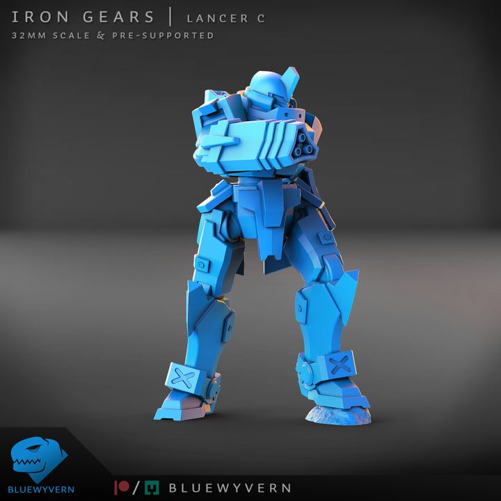 3D Printable Iron Gears - Lancer C by BlueWyvern