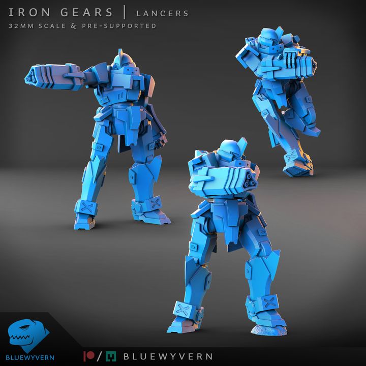 3D Printable Iron Gears - Lancers by BlueWyvern