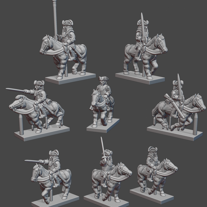 3D Printable 6-15mm WSS French Cuirassiers WSS-FR-1 by Turner Miniatures