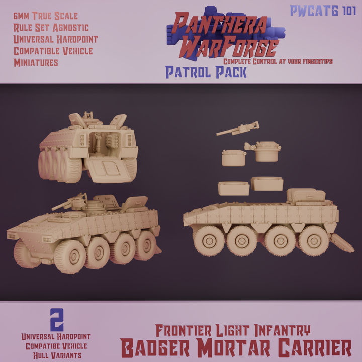 3D Printable Badger Mortar Carrier: Universal Hardpoint System Patrol ...