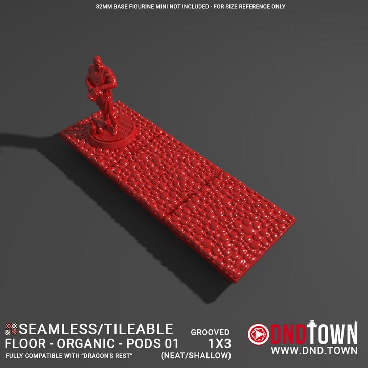 3D Printable 3D Modular Dungeon Tile: Floor - Organic - Alien Pods 01 ...