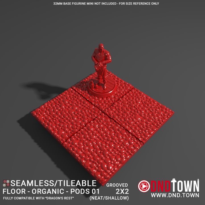 3D Printable 3D Modular Dungeon Tile: Floor - Organic - Alien Pods 01 ...