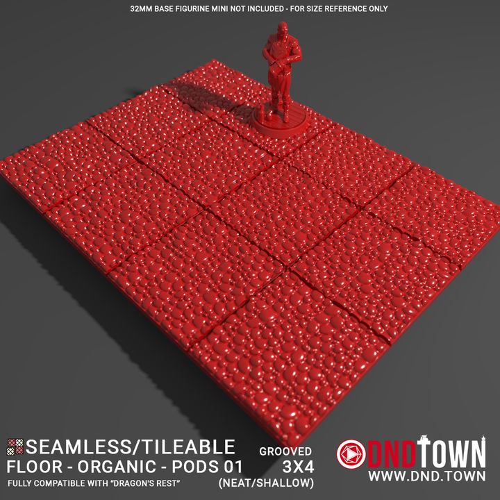 3D Printable 3D Modular Dungeon Tile: Floor - Organic - Alien Pods 01 ...