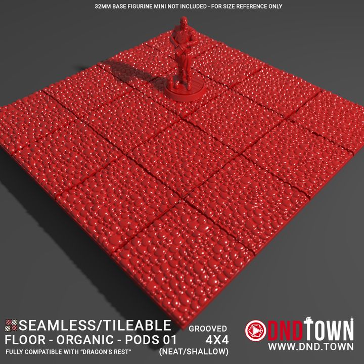 3D Printable 3D Modular Dungeon Tile: Floor - Organic - Alien Pods 01 ...