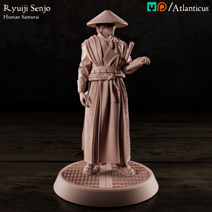 3D Printable Male Human Ronin Samurai - Ryuiji Senjo by Atlanticus Arts