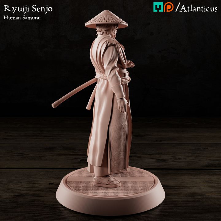 3D Printable Male Human Ronin Samurai - Ryuiji Senjo by Atlanticus Arts